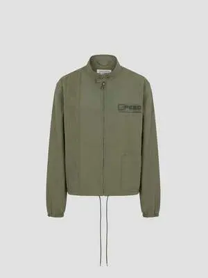 MAISON MARGIELA Zip Up Track Jacket With Stand Collar - Khaki