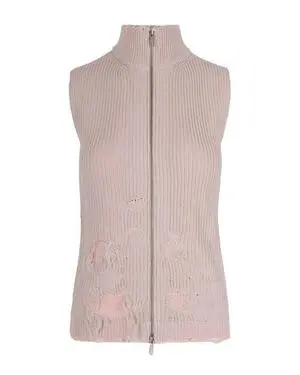 MAISON MARGIELA Zip-up Ribbed Gilet With Distressed Details