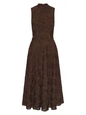 ROTATE BY BIRGER CHRISTENSEN Floral Mesh Sleeveless A-line Mini Dress - Marrone