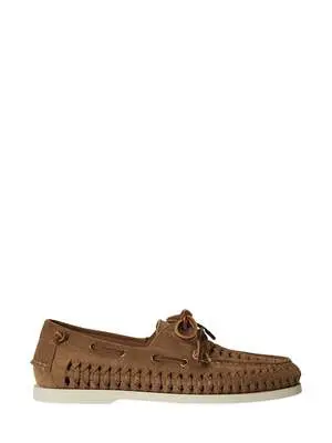 Ralph Lauren Suede Woven Boat Shoes