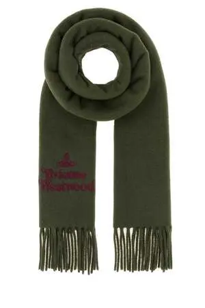 VIVIENNE WESTWOOD Wool Scarf With 180 Cm Length And 30 Cm Height - Green
