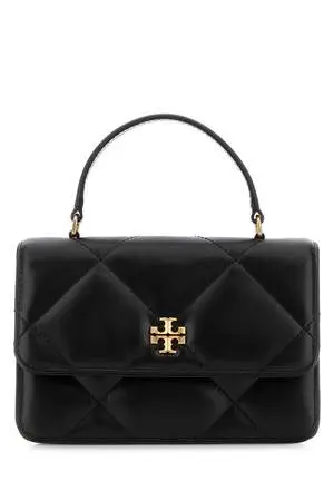 Tory Burch Quilted Leather Mini Top Handle Chain Wallet - Black