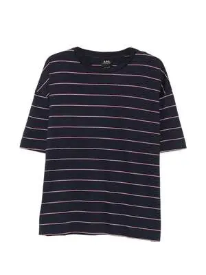A.p.c. Embroidered Tonal Logo Crewneck T-shirt - Blu