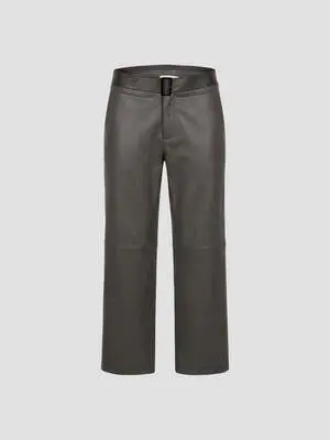 LAMIA LAGHA Belted Leather Pants