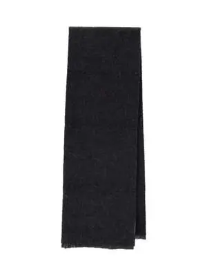 LEMAIRE Brushed Alpaca Blend Scarf With Leather Patch - Brown