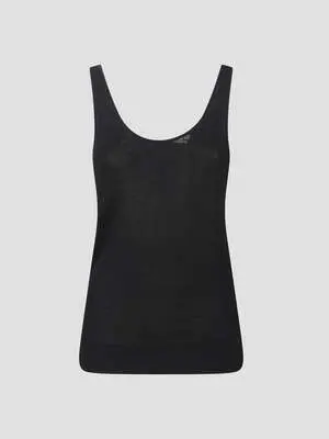 THE FRANKIE SHOP Ribbed Knit Mini Tank Top - Black