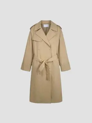 THE FRANKIE SHOP Riva Cotton Trench Jacket - Camel