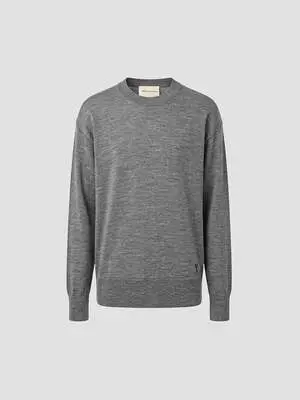 AMI Paris Crew Neck Sweater In Wool And Silk Blend