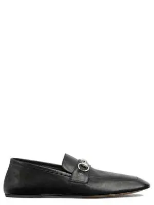 Gucci Soft Leather Loafers With Silver-tone Hardware - Nero