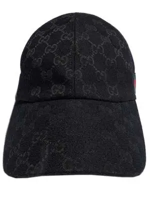 Gucci Gg Canvas Baseball Hat With Web Detail - Nero