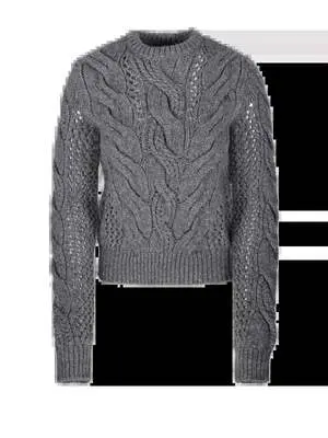 Sportmax Wool-blend Cable Knit Sweater - Grey