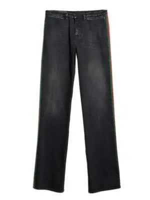 Gucci Straight-leg Jeans With Side Web Detail - Nero