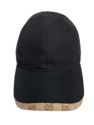 Gucci Gg Canvas Trim Baseball Cap - Nero