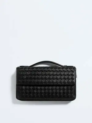 Bottega Veneta Mini Intrecciato Calfskin Zip Organizer Wallet - Nero