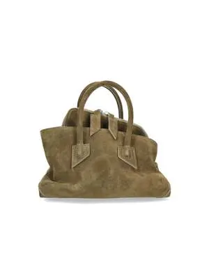 Attico 100% Leather Shoulder Bag - Green