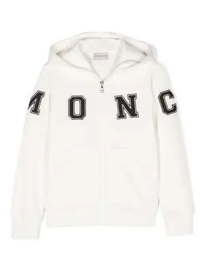Moncler Full-zip Hooded Sweatshirt With Logo Detail - 034