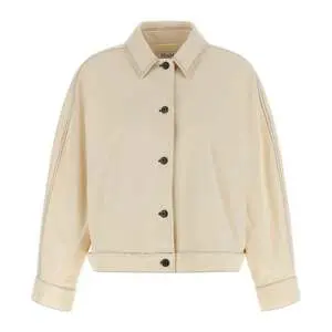 Max Mara Contrast Stitch Cropped Jacket - Ivory