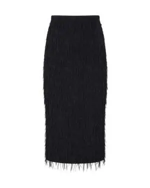 Patrizia Pepe Textured Fringe Midi Skirt