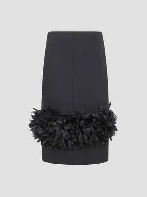 TOTEME Mini Skirt With Feather Embellishment