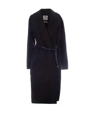 Sportmax Belted Long Wool Coat - Nero
