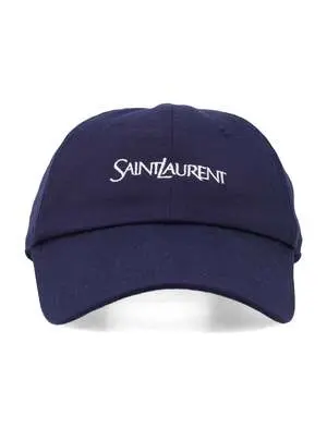 Saint Laurent Embroidered Logo Baseball Cap - Blu