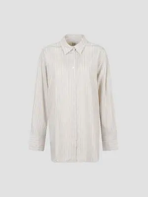 TOTEME TOTEME Oversized Striped Long Sleeve Shirt Yellow/sky