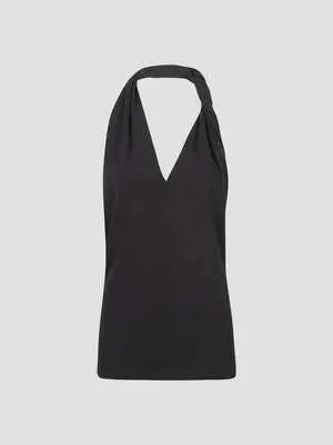 TOTEME Twisted Jersey Halter Top - Black