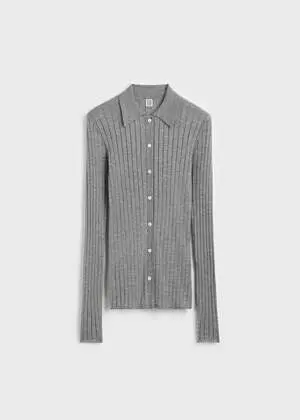 TOTEME Slim Ribbed Shirt With Classic Collar