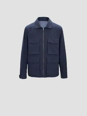 LEMAIRE 3d Pocket Zip-up Jacket - Squid Ink