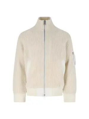 Sacai Ribbed Knit Zip-up Jacket