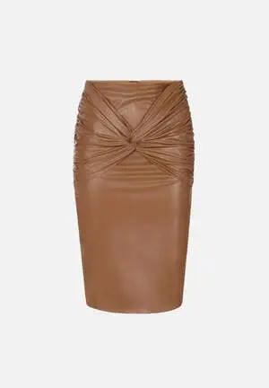 Elisabetta Franchi Ruched Knot Detail Midi Skirt