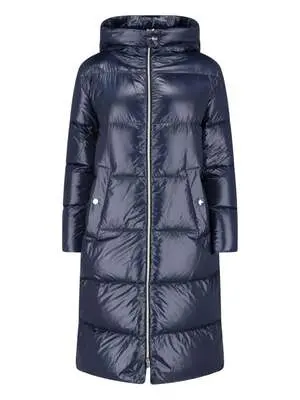 Herno Long Hooded Puffer Coat - Blue