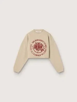 GOLDEN GOOSE Journey Oversized Garment-dyed Crop Sweatshirt - Fields Of Rye