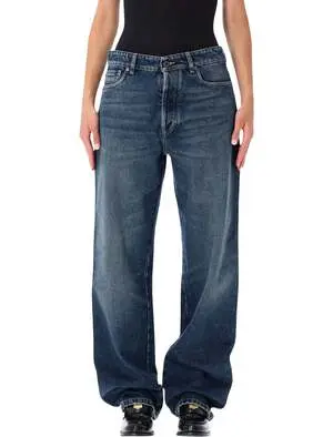 Miu Miu Washed Sandblasted Boyfriend Jeans - Blue