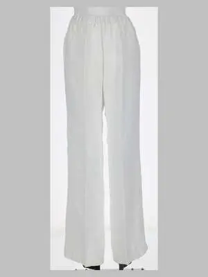 120% Lino Linen Wide-leg Trousers - White