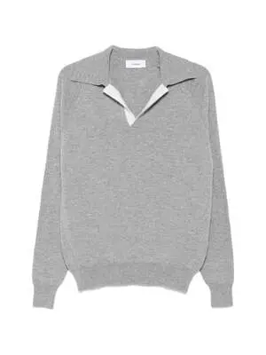 LARDINI Wool-cashmere Polo Shirt With Classic Collar - Grigio