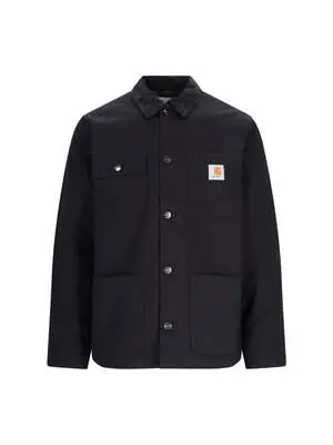 Carhartt Work In Progress Canvas Chore Jacket With Classic Collar And Logo Patch