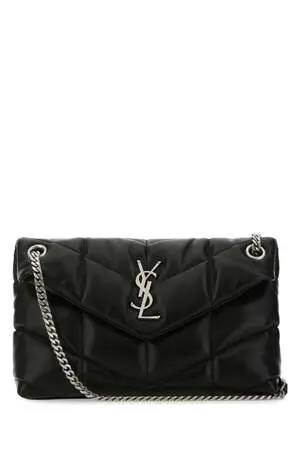 Saint Laurent Puffer Nappa Leather Shoulder & Crossbody Handbag - Black
