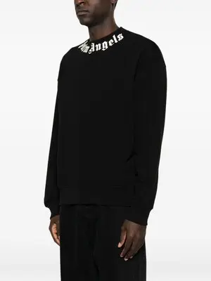 Palm Angels Neck Logo Cotton Sweatshirt