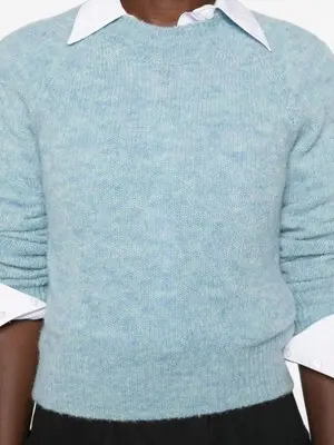 Dries Van Noten Texas Wool Crewneck Sweater - Sky Blue