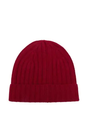 BEYOU Cashmere Ribbed Beanie - Red