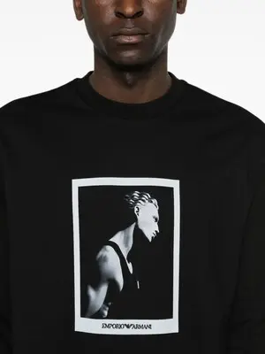 Emporio Armani Printed Cotton Sweatshirt