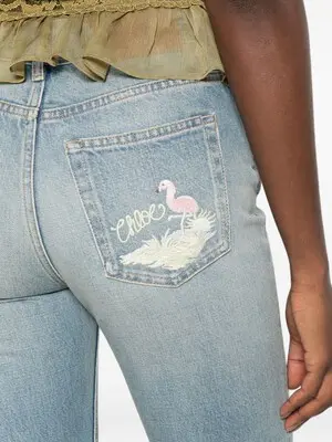 Chloé Flared Leg Denim Jeans - Sky Blue