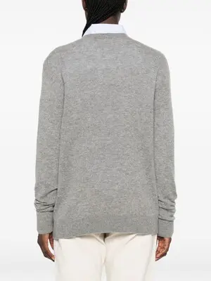 THE ROW Phora Cashmere V-neck Sweater - Grey