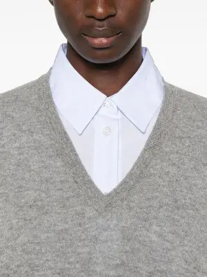 THE ROW Phora Cashmere V-neck Sweater - Grey