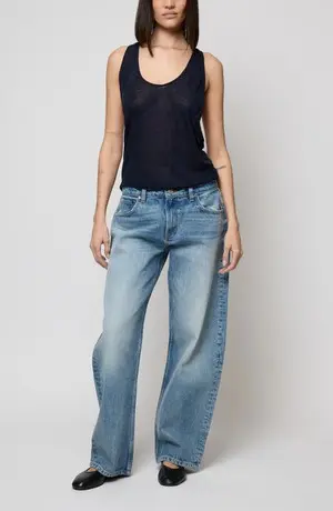 EB DENIM Shifter Bowed Wide Leg Jeans
