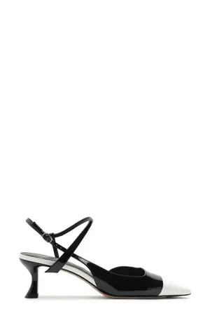 ALEXANDRE BIRMAN Tita Wrap Leather Cap Toe Slingback Pump