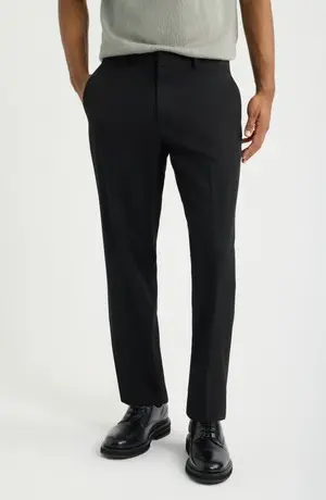 OPEN EDIT Skinny Fit Pleated Suit Pants - Black