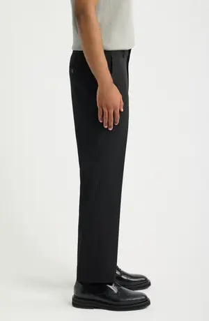 OPEN EDIT Skinny Fit Pleated Suit Pants - Black