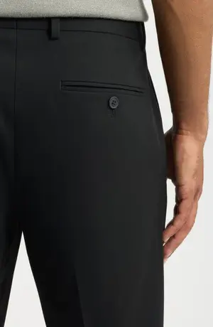 OPEN EDIT Skinny Fit Pleated Suit Pants - Black